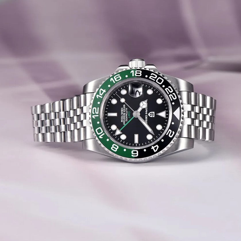 Reloj Hombre PAGANI "GMT MASTER 2 HULK" BICOLOR Clásico-Sport Automáti ...